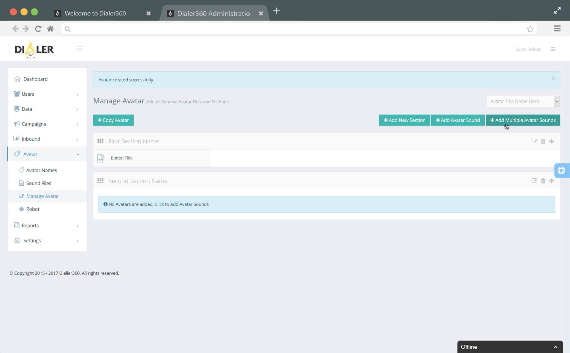 How to manage avatars? - Dialer360