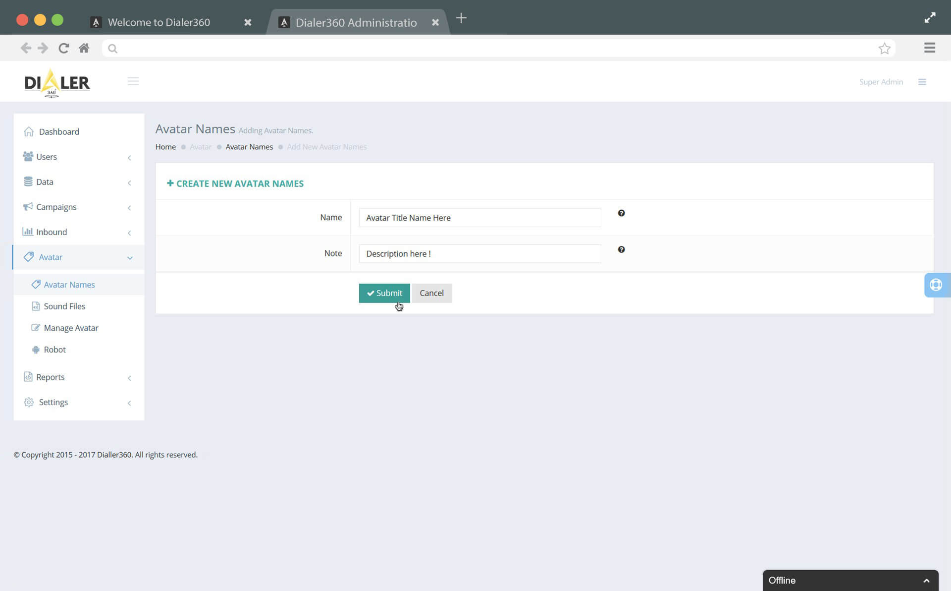 How to manage avatars? - Dialer360