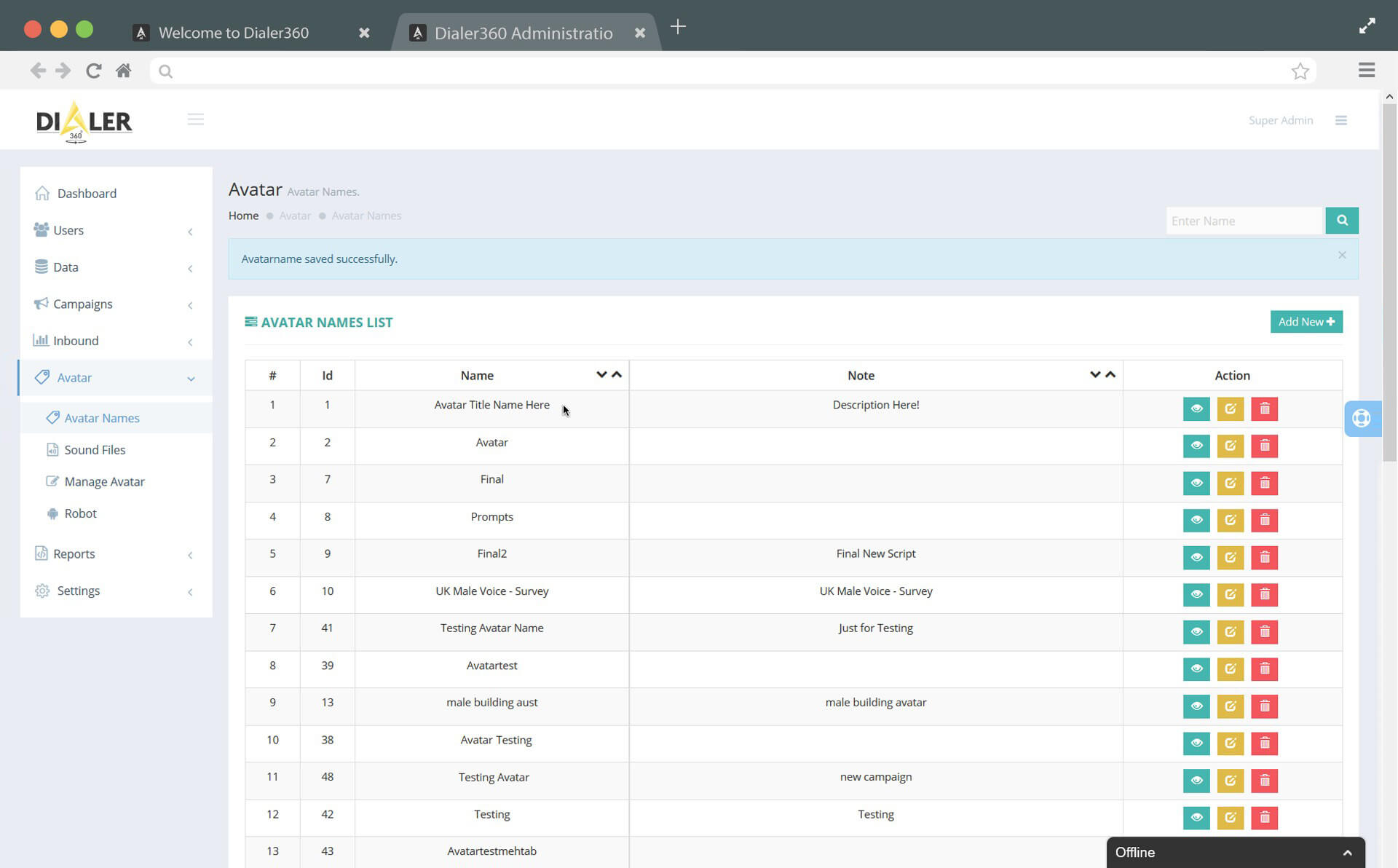 How to manage avatars? - Dialer360