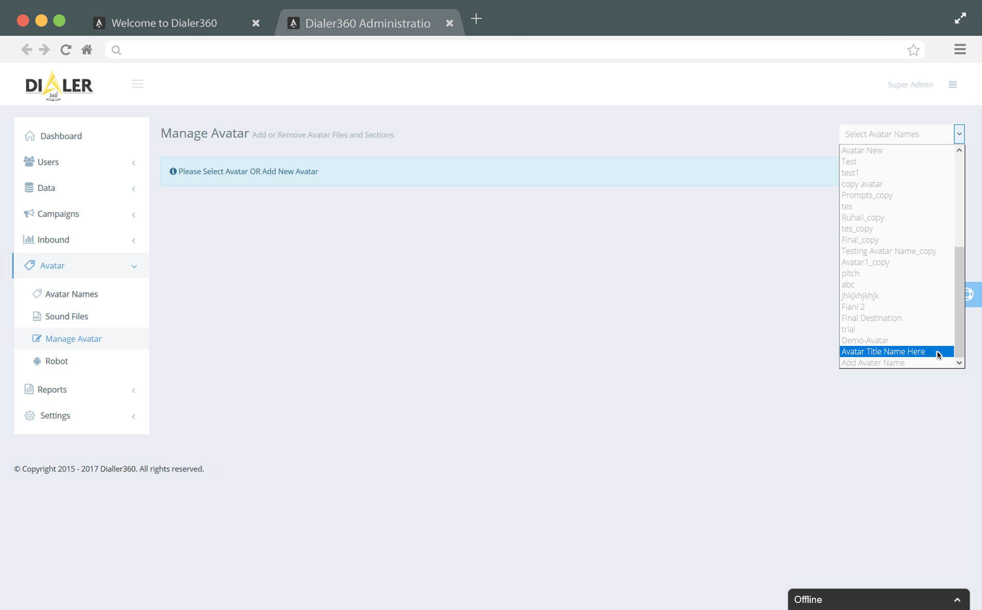 How to manage avatars? - Dialer360